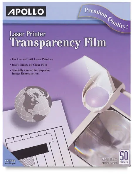 Apollo Transparency Film – Printable & Write-On Clear Sheets